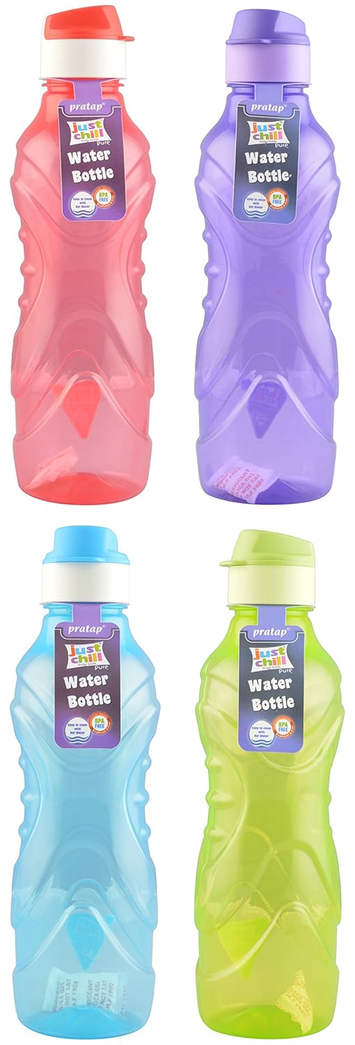 Pratap Plastic Water Bottles, 1 litre, 4 Piece : Amazon.in: Home & Kitchen
