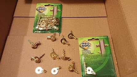 Hillman Brass 122367 Self-Drilling Wall Dogs with Picture Hanging Hook ...