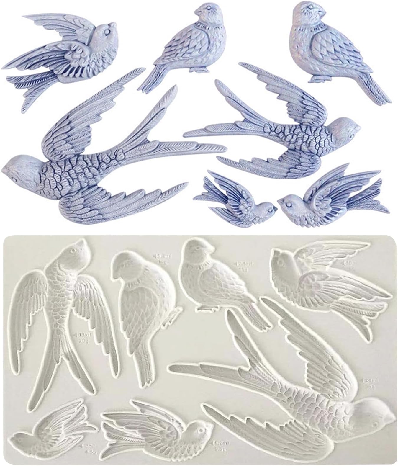 Amazon.com: Cardinals Birds Chocolate Silicone Molds, 5 Packs Birds ...