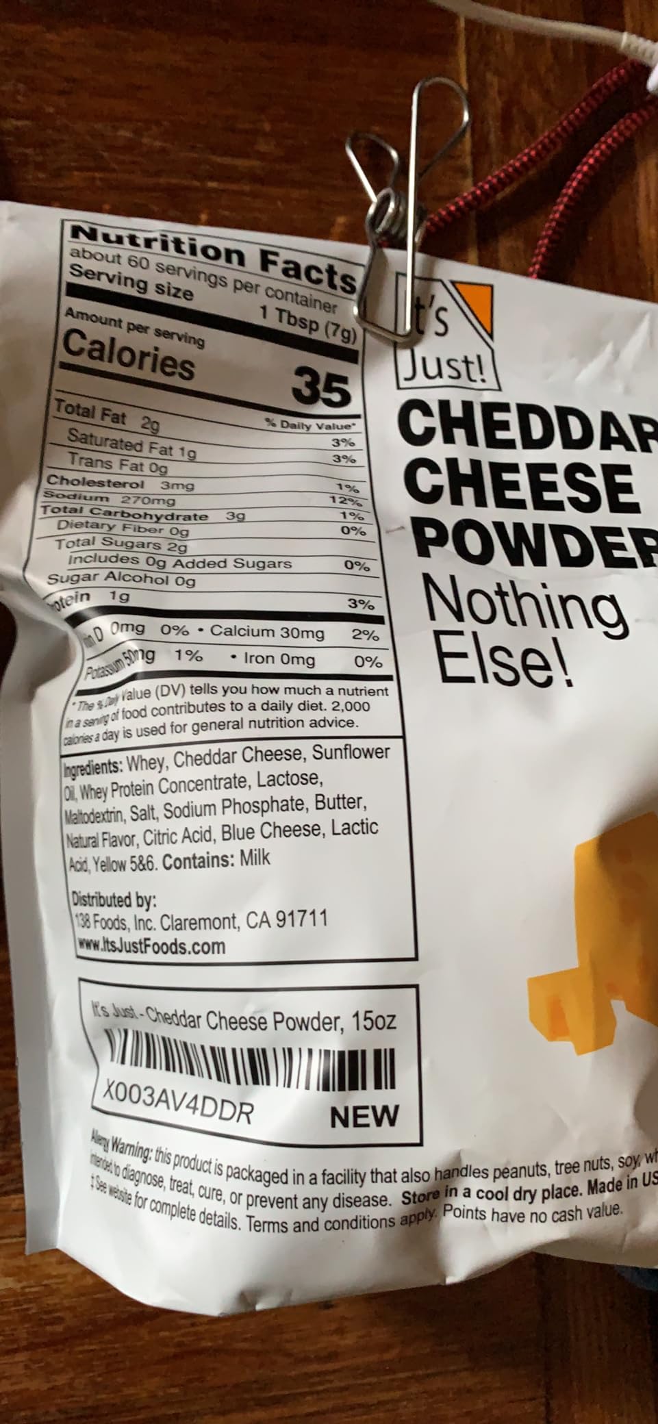 Amazon.com: It's Just - Cheddar Cheese Powder, Made with Real Cheese ...
