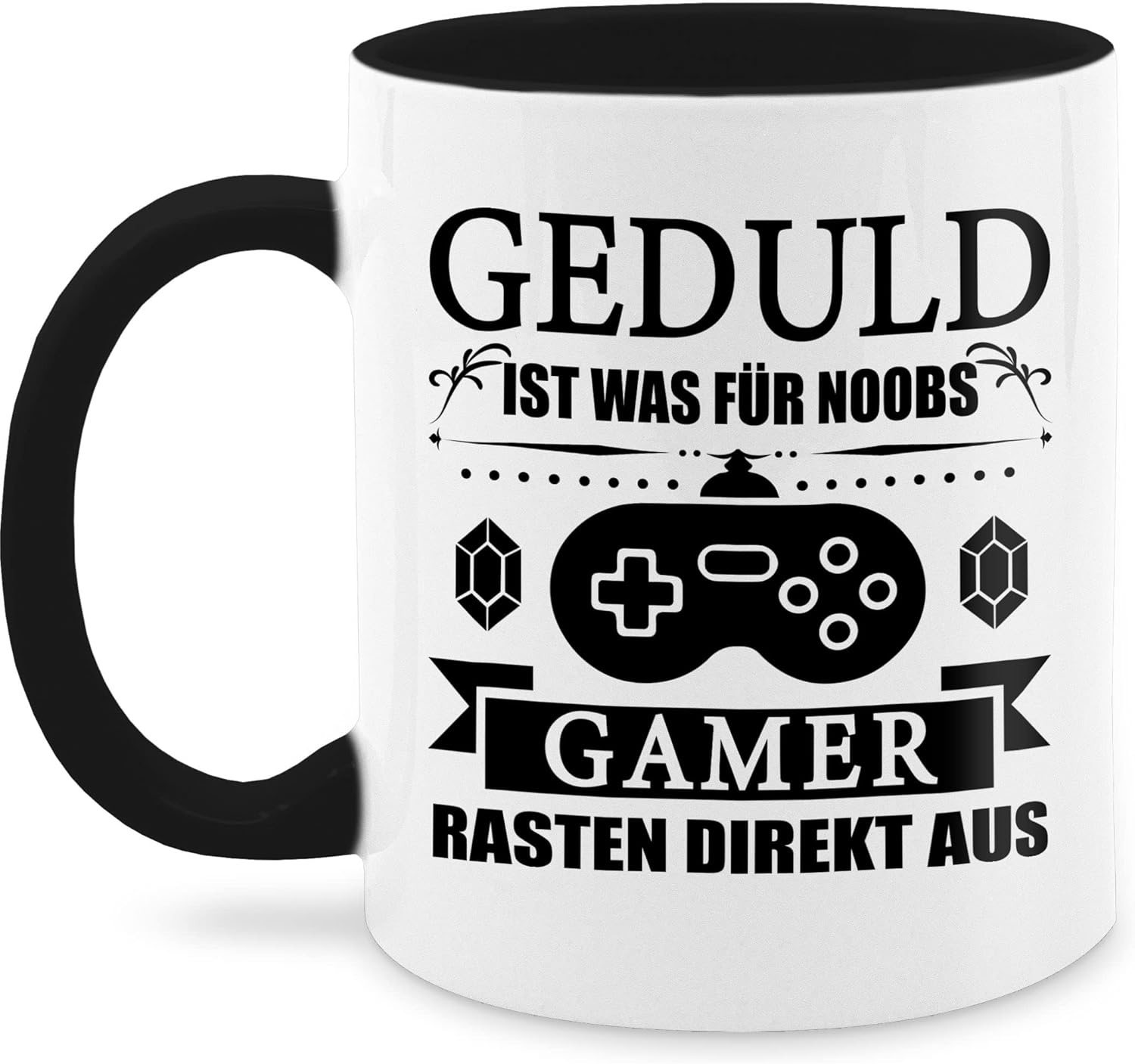 Tasse Tassen 325ml - Statement Sprüche - Geduld ist was für Noobs ...