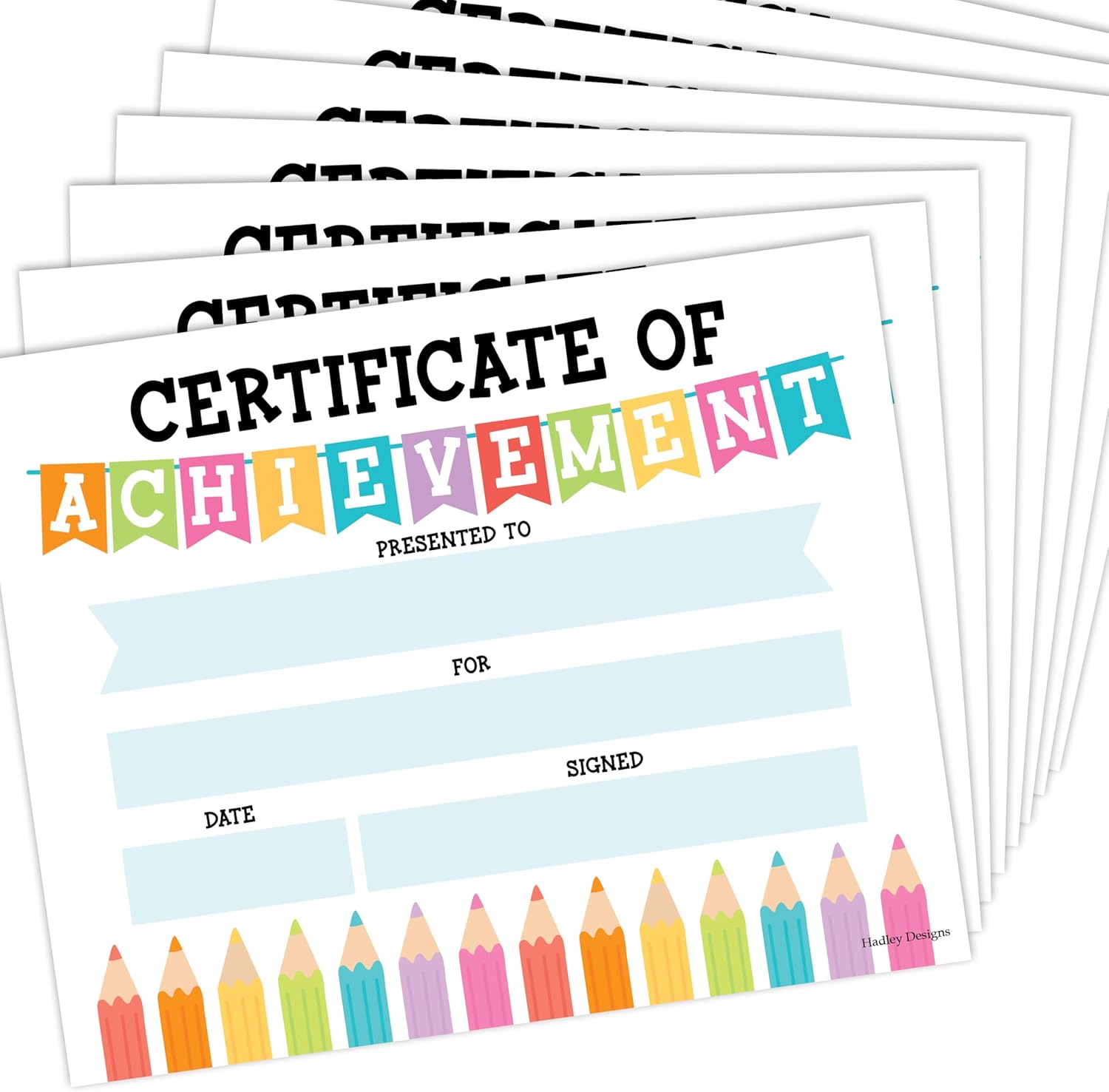 Amazon.com : 25 Certificate of Achievement Awards - 8 x 10" Student ...