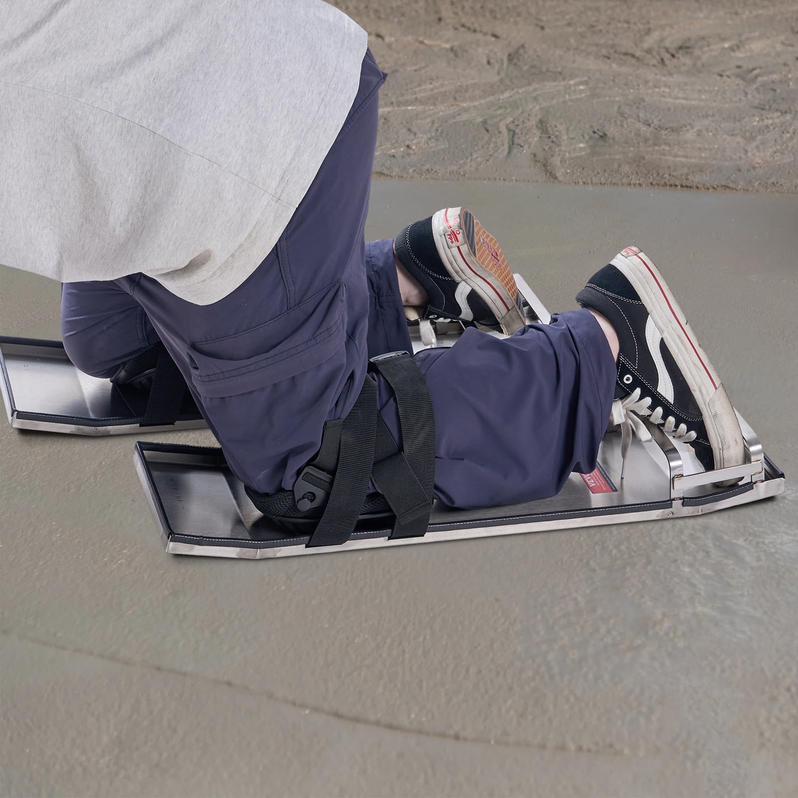 VEVOR Concrete Knee Boards Stainless Steel, 28'' x 8'' Concrete Sliders ...