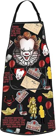 Amazon.com: WZMPA Horror Clown Cooking Apron Horror Clown Lover Gift ...