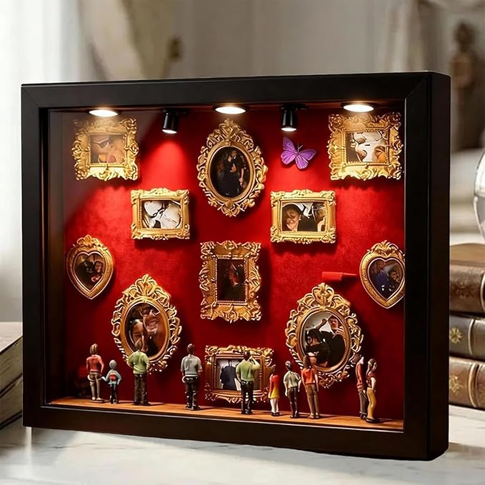 DIY Mini Museum Silhouette Box, 31X23CM Mini Photo Frames Memory Box ...
