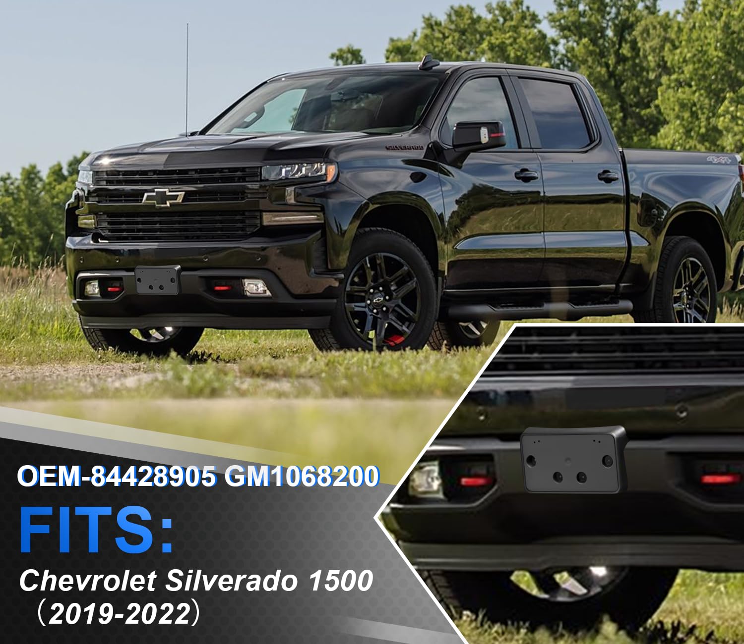 Snapklik.com : Front License Plate Frame For Chevy Silverado 1500 2019 ...