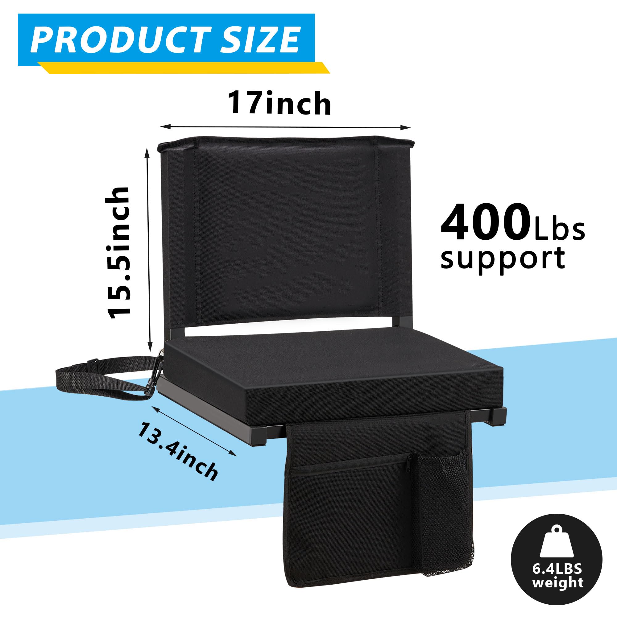 Fragess Stadium Seat with Football Pattern, Stadium Seats with Back ...