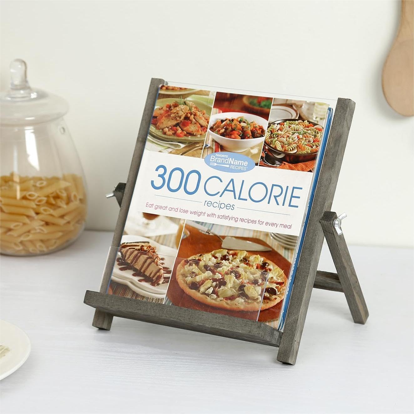 Amazon.com: MyGift Rustic Gray Wood Cookbook Stand - Adjustable and ...