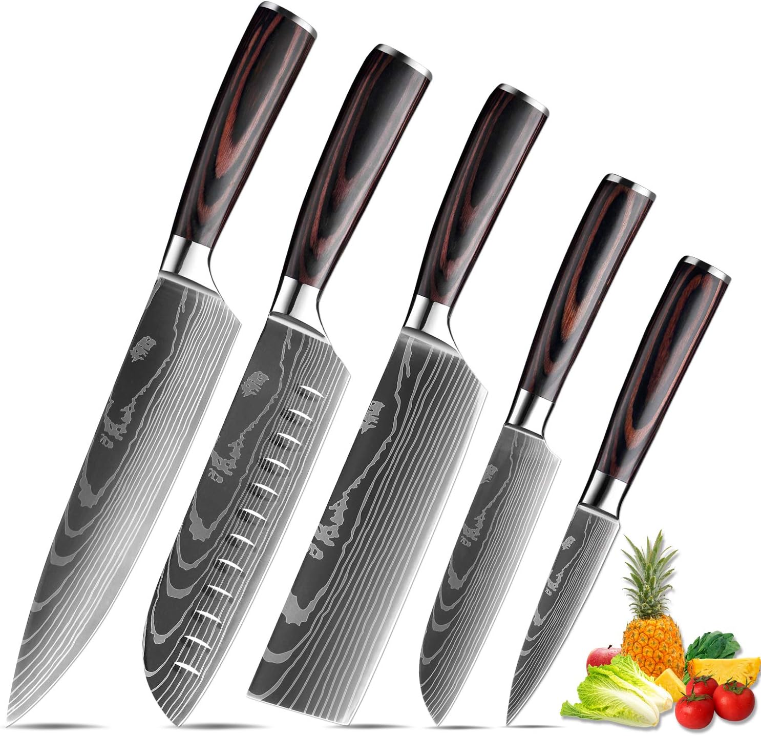 Amazon.com: XITUO 5 Piece Kitchen chef Knife Set - High Carbon ...