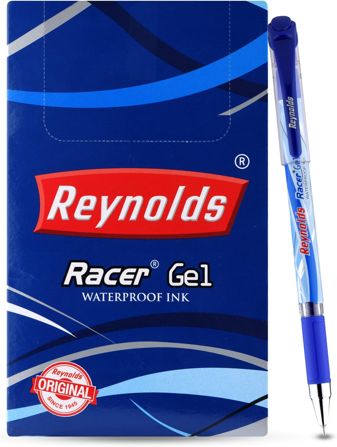 Reynolds Racer Gel Sporty Gel Pen Needle Point (0.5mm), Blue Ink ...