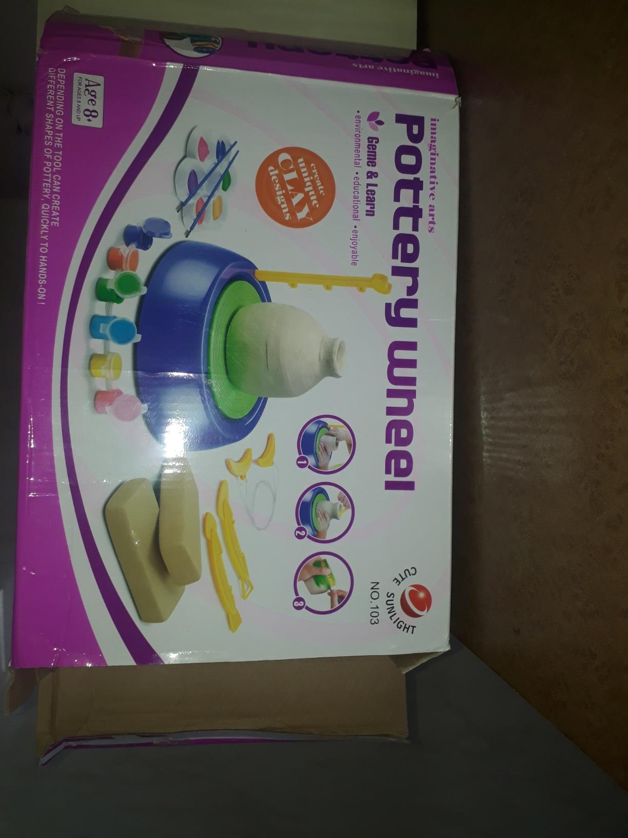 Buy Toyshine Pottery Wheel Game with Colors and Stencils, Creative ...