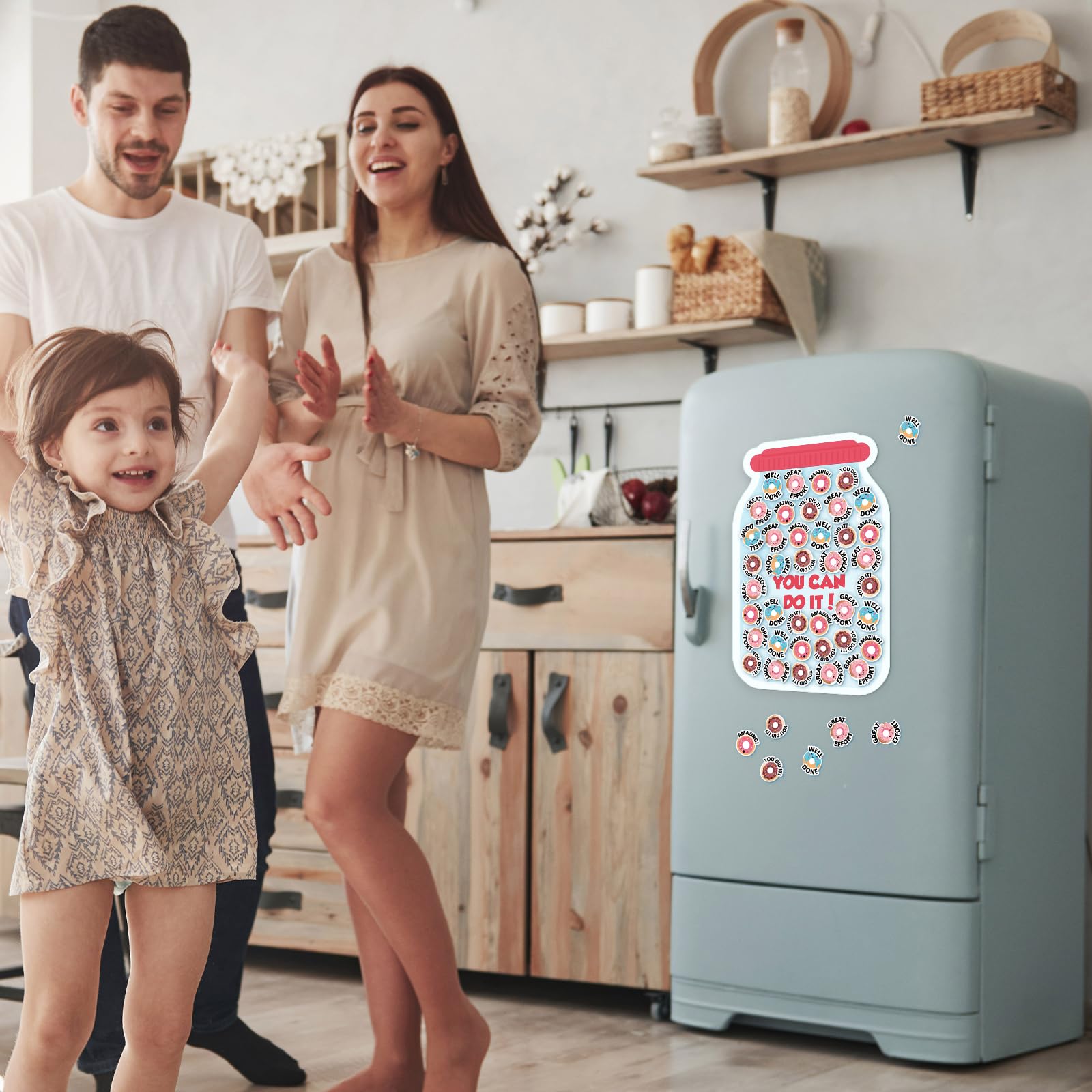 Snapklik.com : 60 Pcs Magnetic Donut Reward Jar Magnetic Positive ...