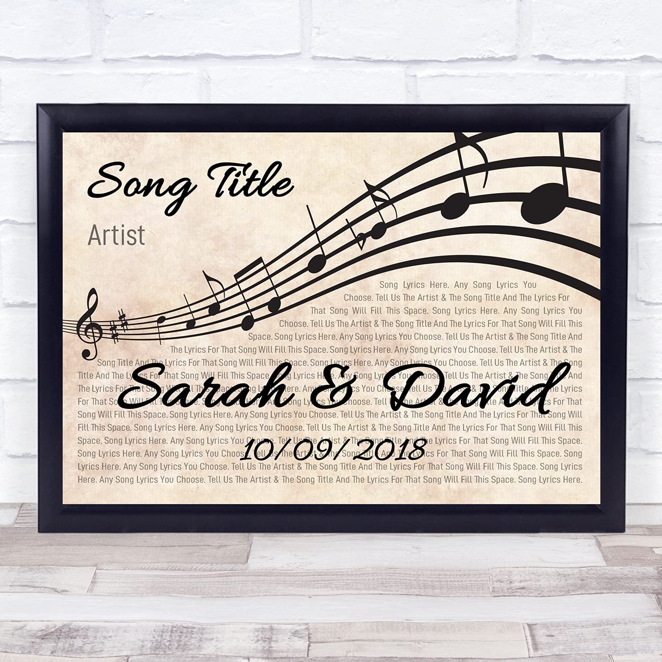 Music And Lyrics Poster Custom Song Lyrics Print | Unique Wall Art