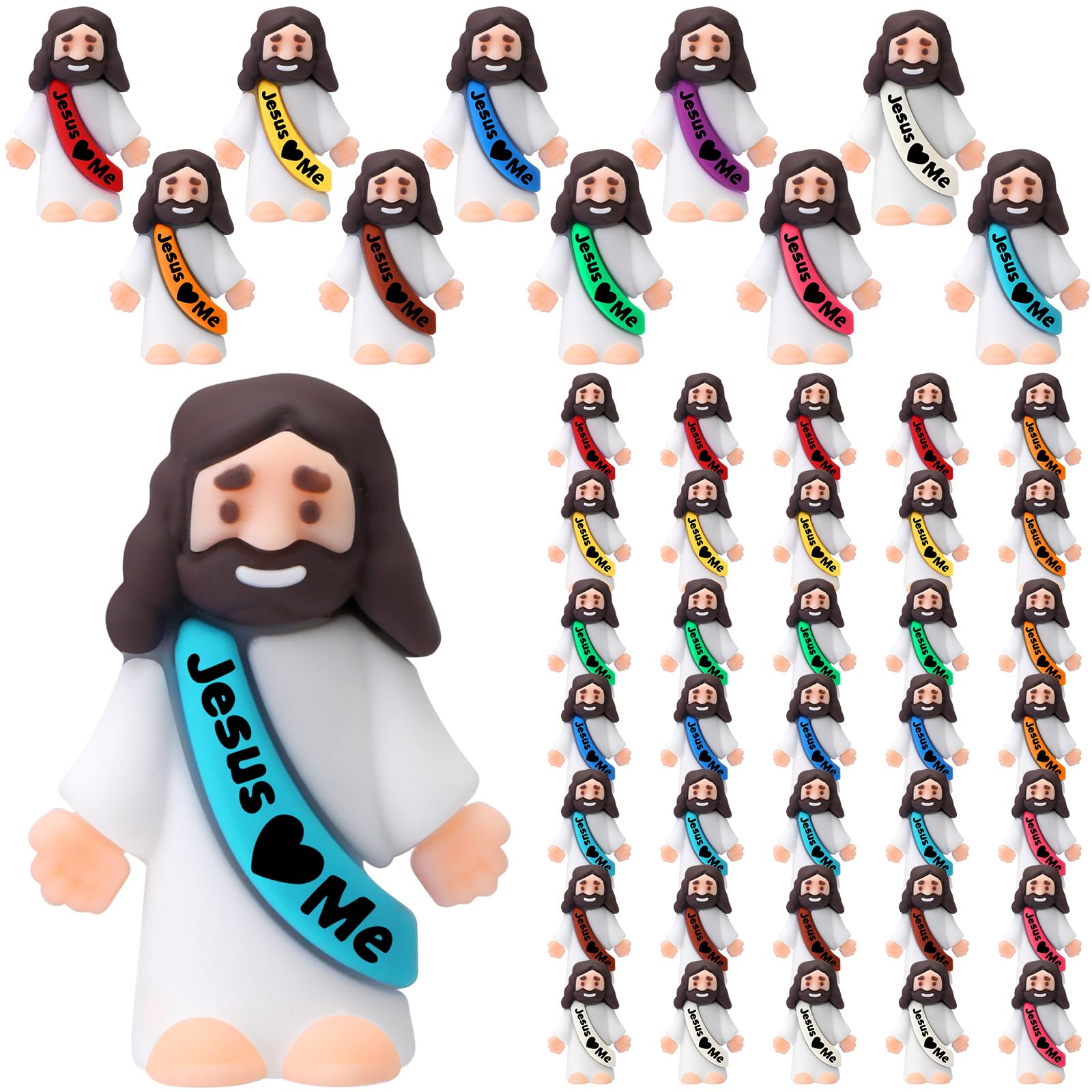 Amazon.com: Bememo 50 Pcs Little Jesus Figures Original Design Rubber ...
