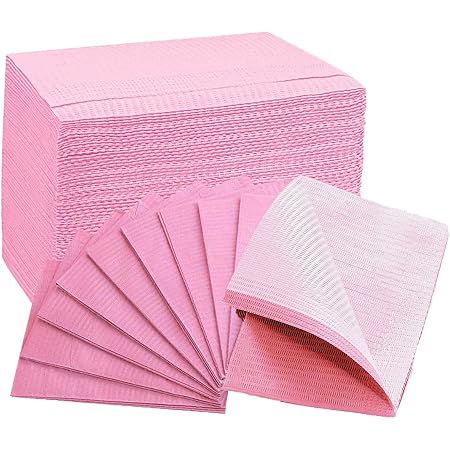 Amazon.com: Shmian Pink Dental Bibs 13"x18"-3 Ply Waterproof Disposable ...