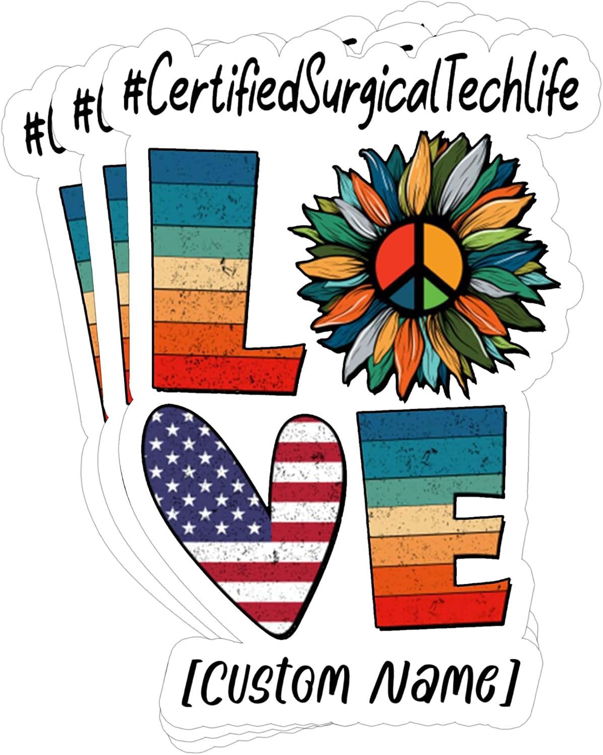 Amazon.com: (3Pcs) Personalized Surgical Tech Stickers - Certified ...