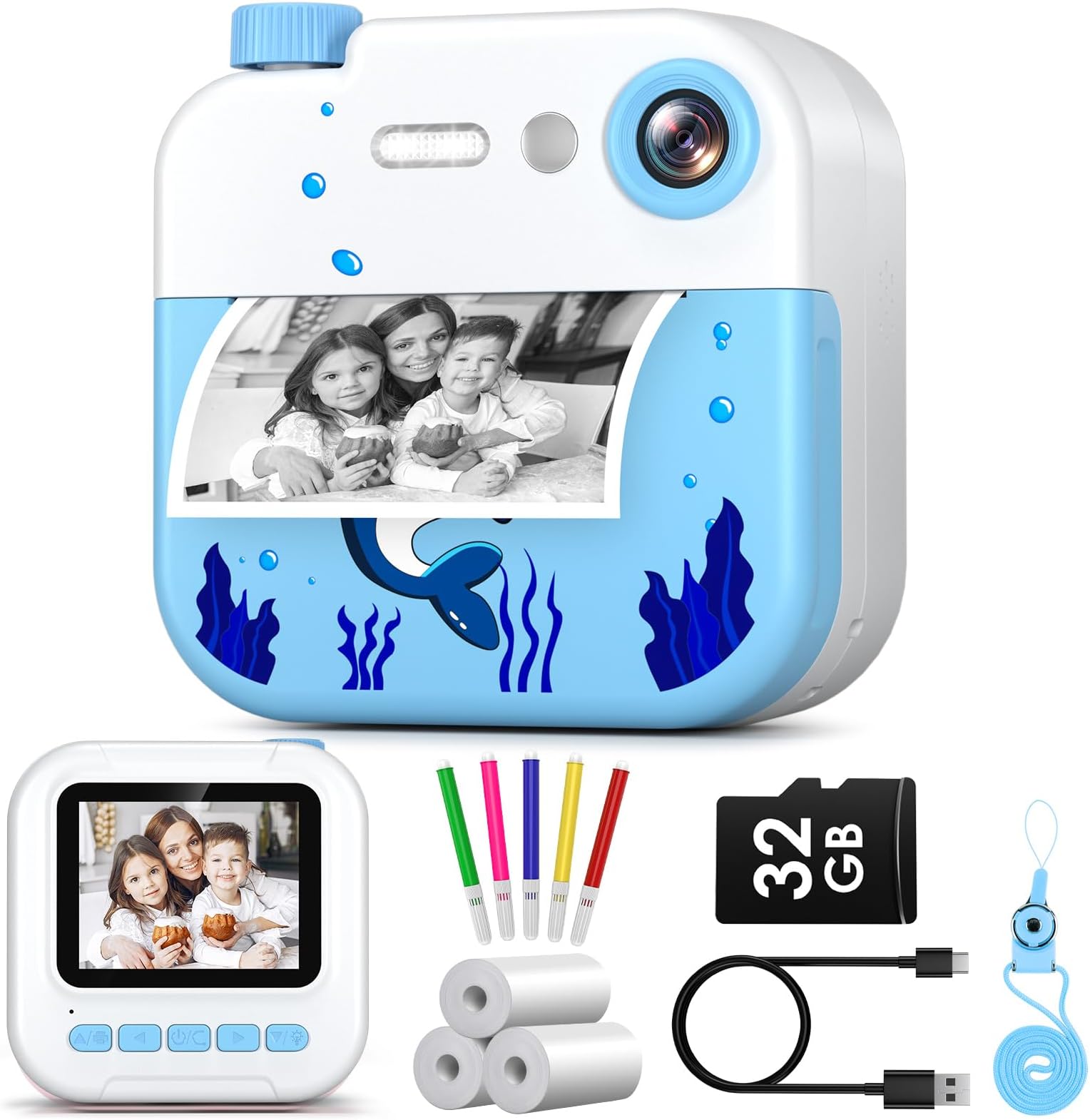 Amazon.com: Kids Camera Instant Print - 1080P Digital Video Instant ...