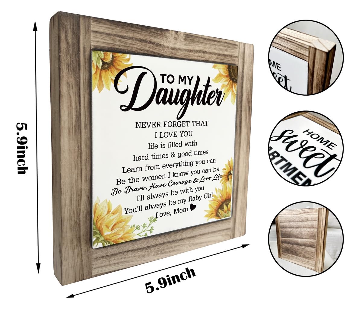Snapklik.com : Daughter Wood Sign, Box Wood Plaques Desk Décor, Adult ...