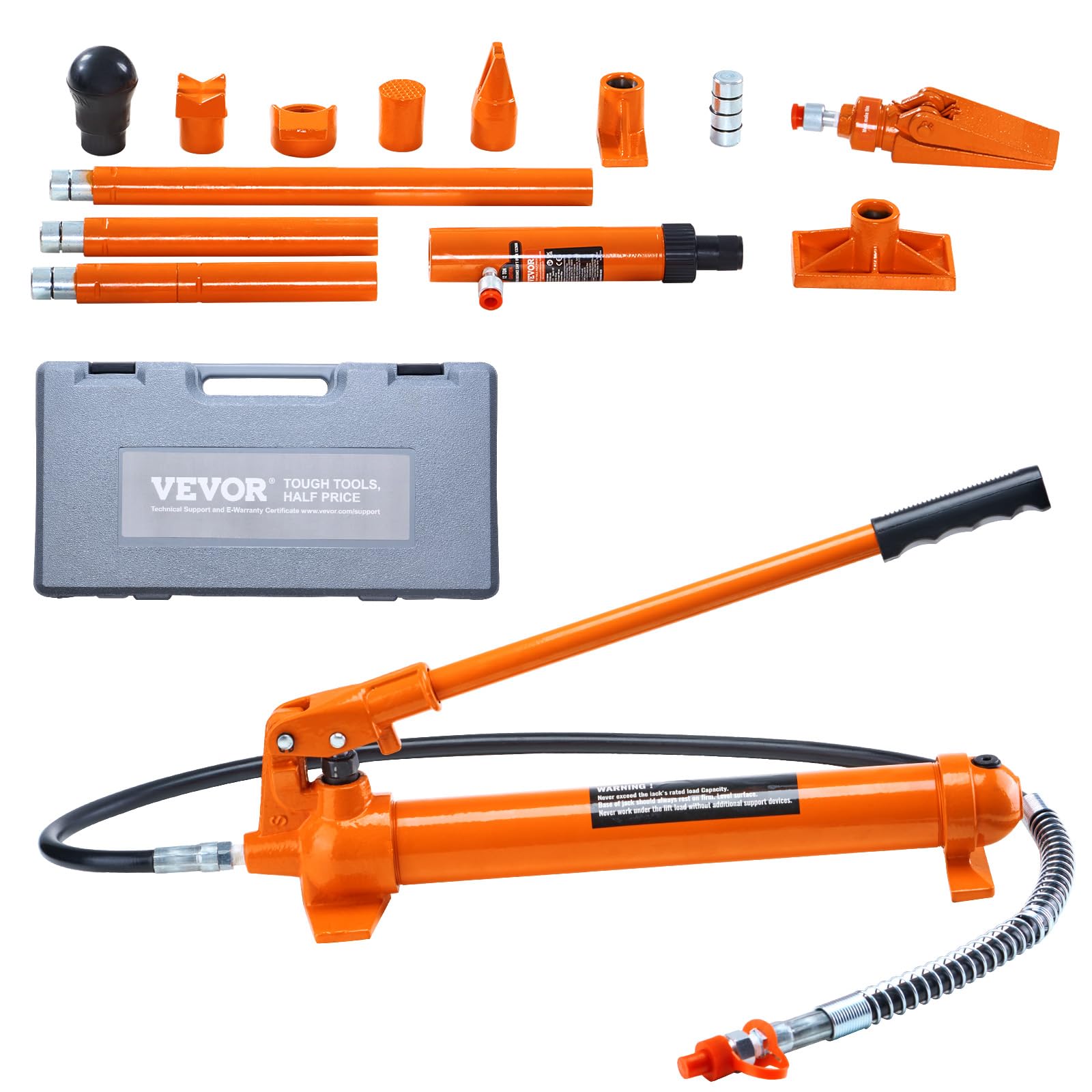 Amazon.com: VEVOR 12 Ton Porta Power Kit 1.4M Oil Hose Hydraulic Jack ...