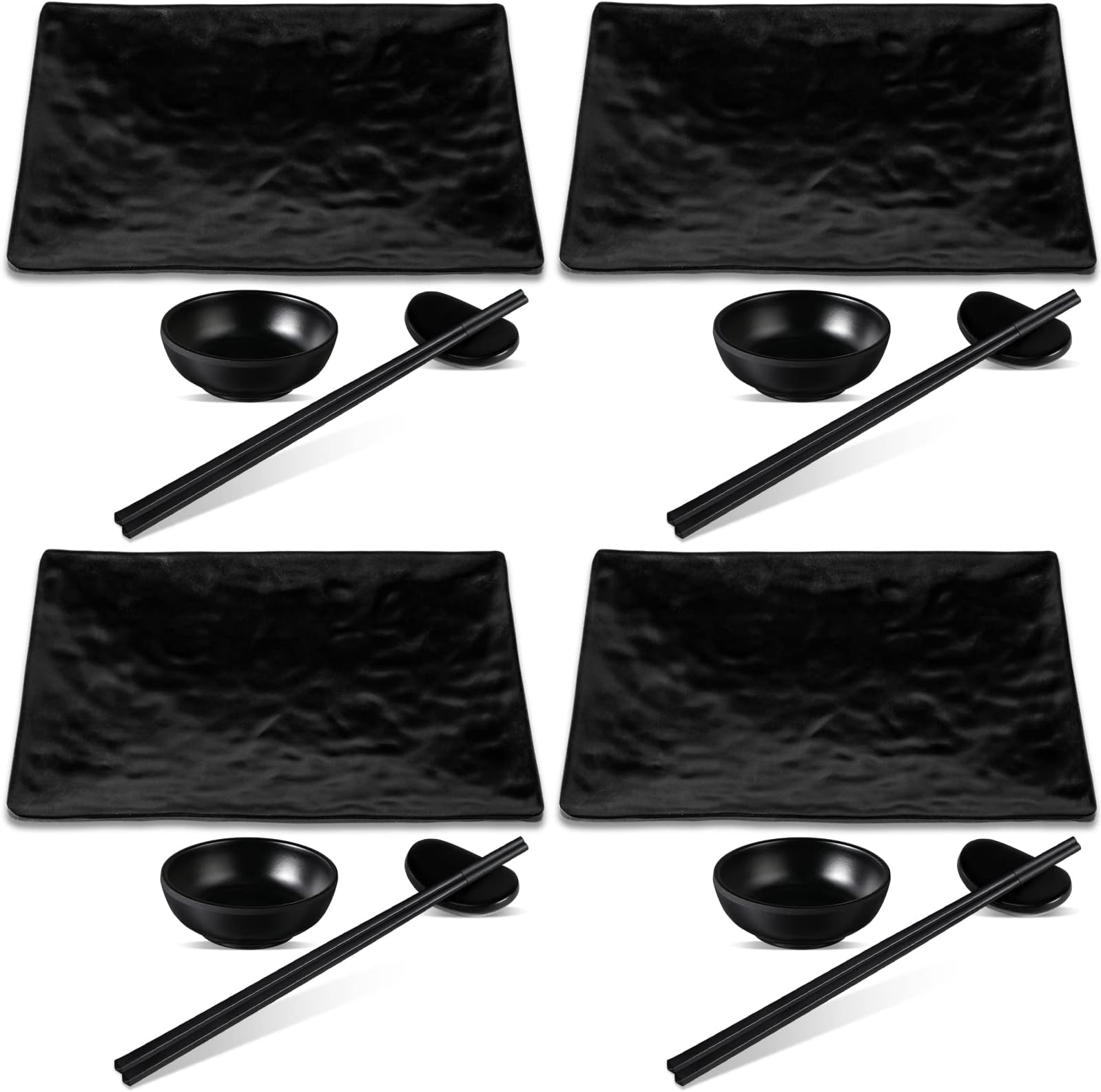 Amazon.com | 8 Piece Japanese Style Ceramic Sushi Plate Set 10-inch ...