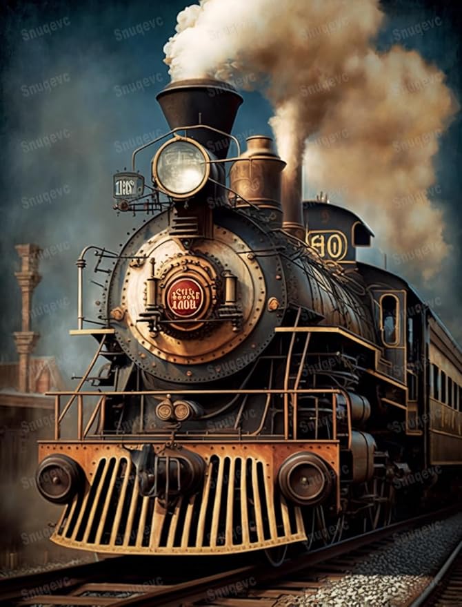 Amazon.com: Vintage Train Jigsaw Puzzle - 1000 Piece Adult Puzzle with ...