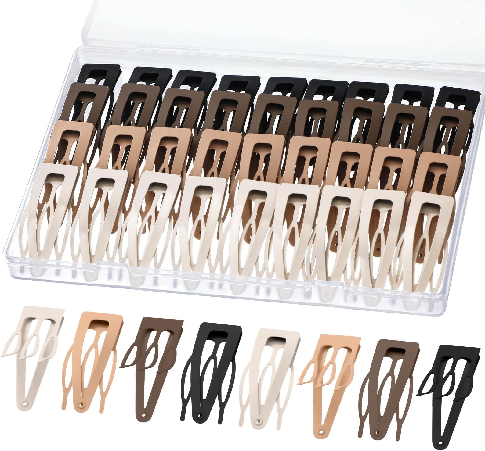Amazon.com : 120 Snap Hair Clips - Double Grip Metal Barrettes with ...