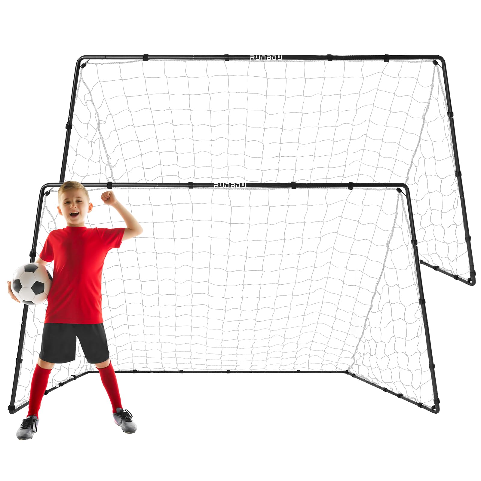Snapklik.com : RUNBOW Kids Soccer Goals For Backyard, 6x4 9x9FT Metal ...