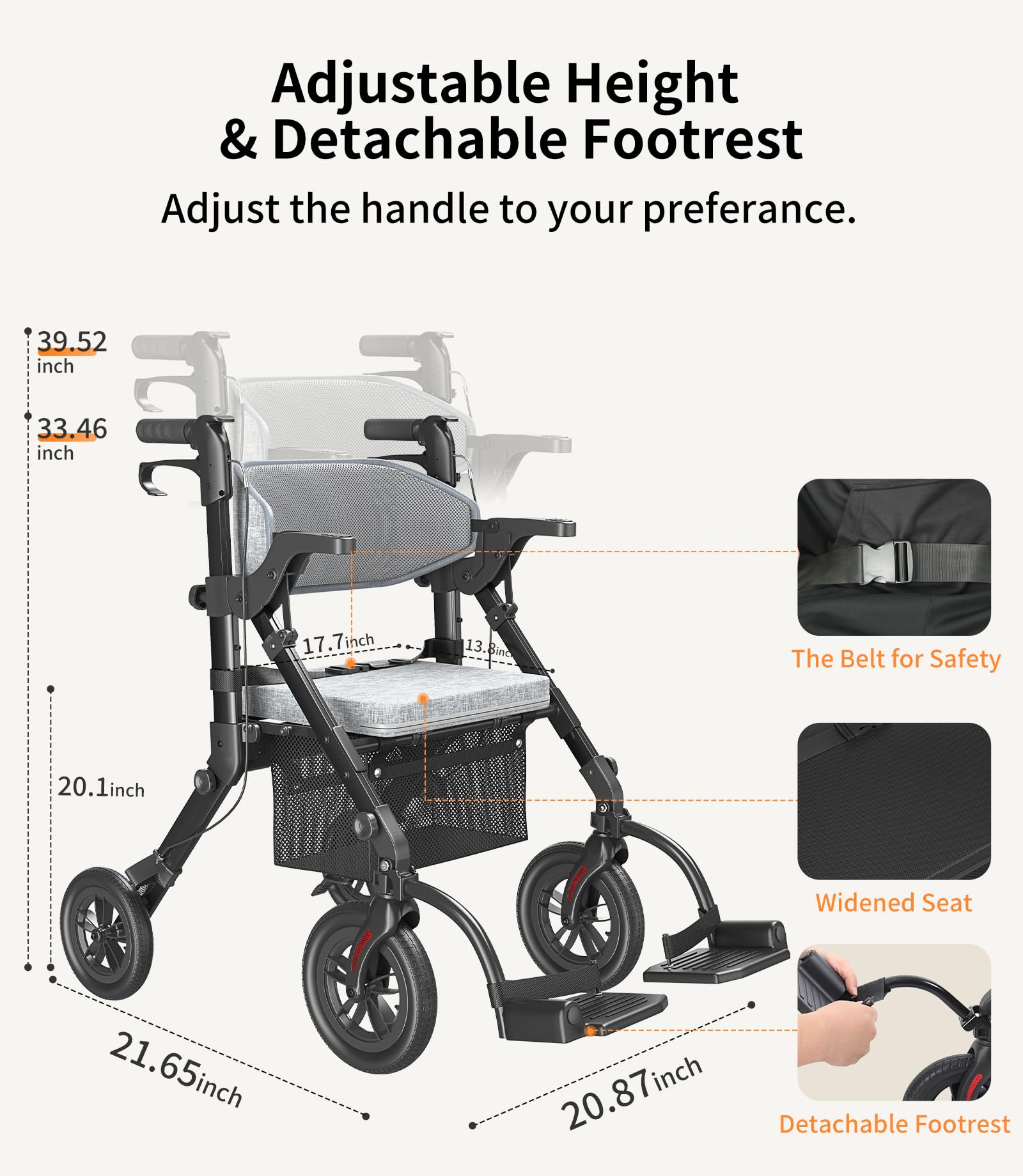 Snapklik.com : VOCIC Rollator-Walkers-for-Seniors-with-Seat, Walker ...