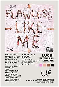Amazon.com: Lucki FLAWLESS LIKE ME Music Album Cover Posters for Room ...