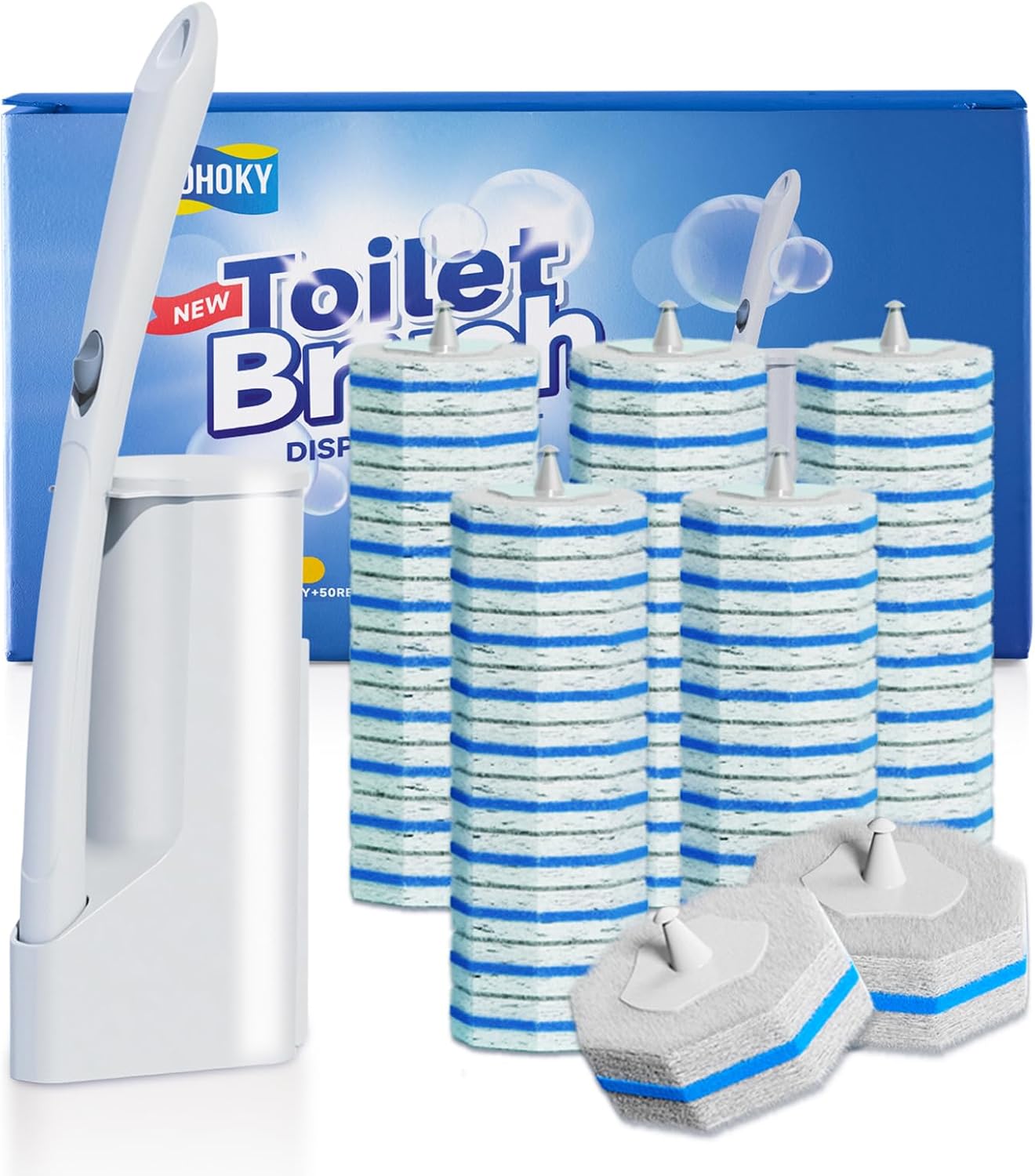 Amazon.com: Disposable Toilet Brush Cleaning System with 50pcs Refills ...