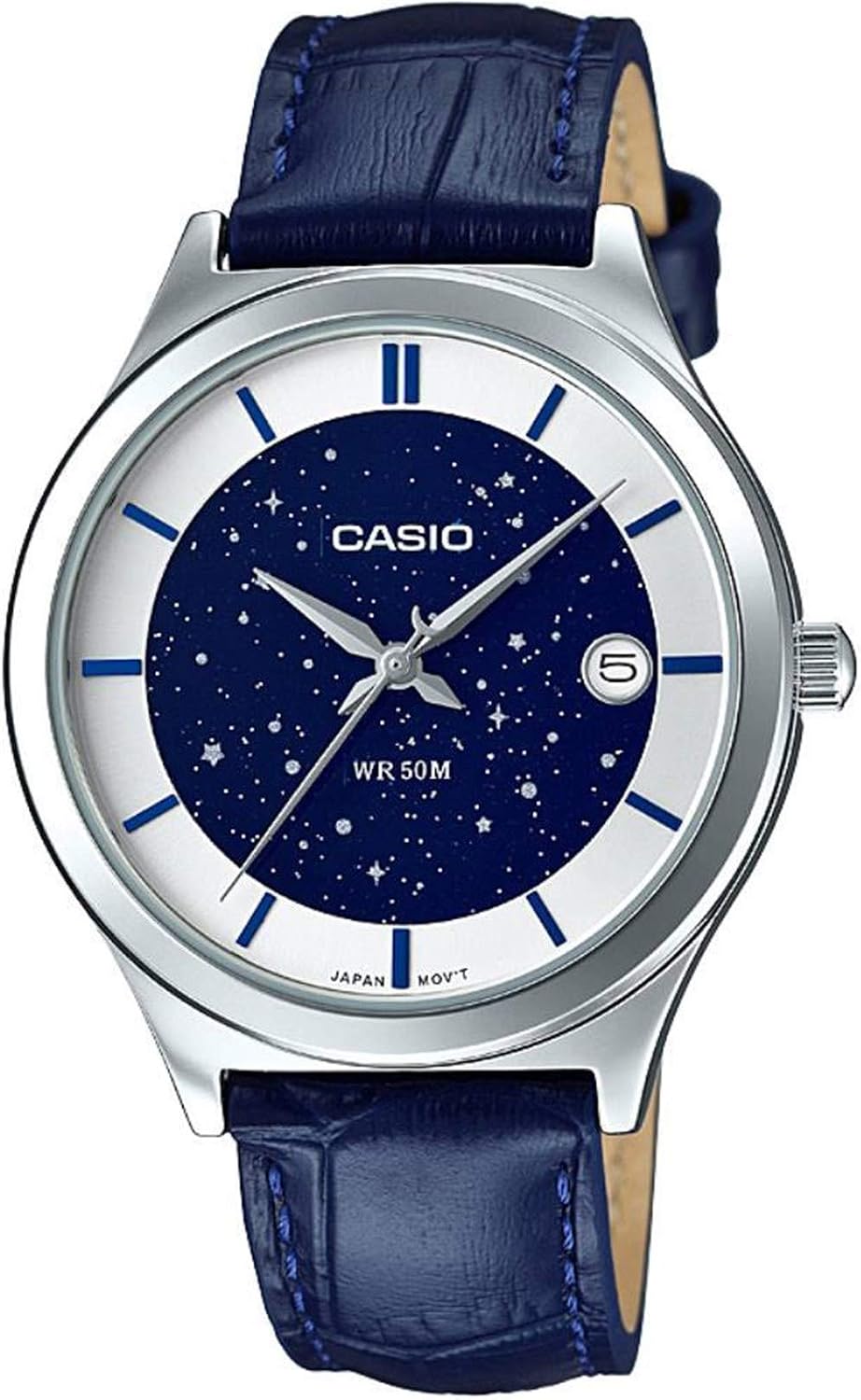 Amazon.com: Casio ltp-e141l-2av Mujer Enticer Azul Stardust Dial piel ...