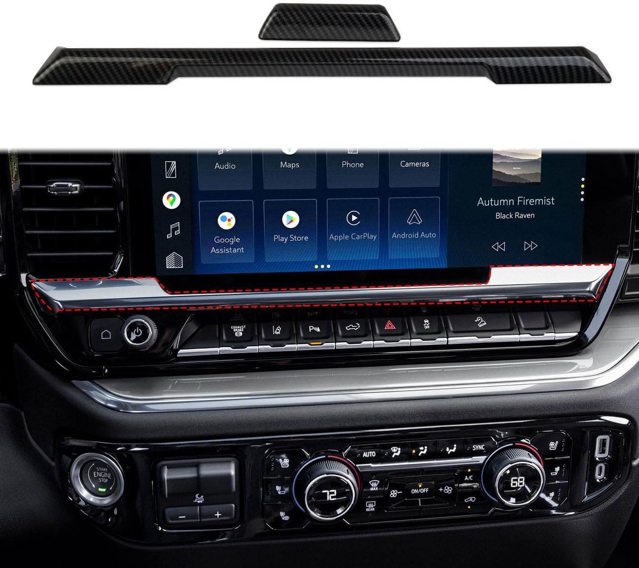 Fewshaw Carbon Fiber Style Interior Center Control Dashboard Panel ...