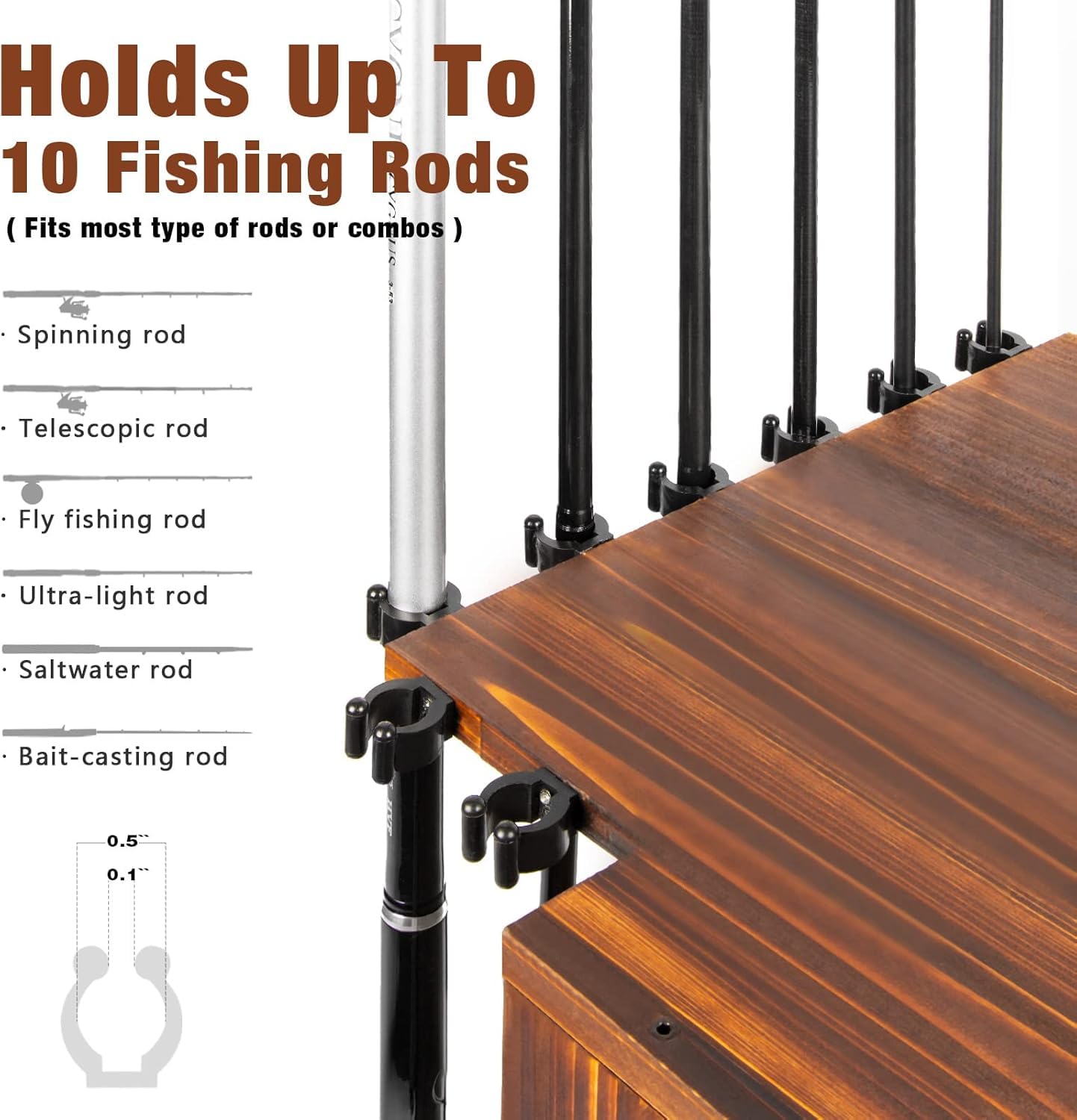 Snapklik.com : Fishing Rod Holders For Garage 360 Degree Rotating ...
