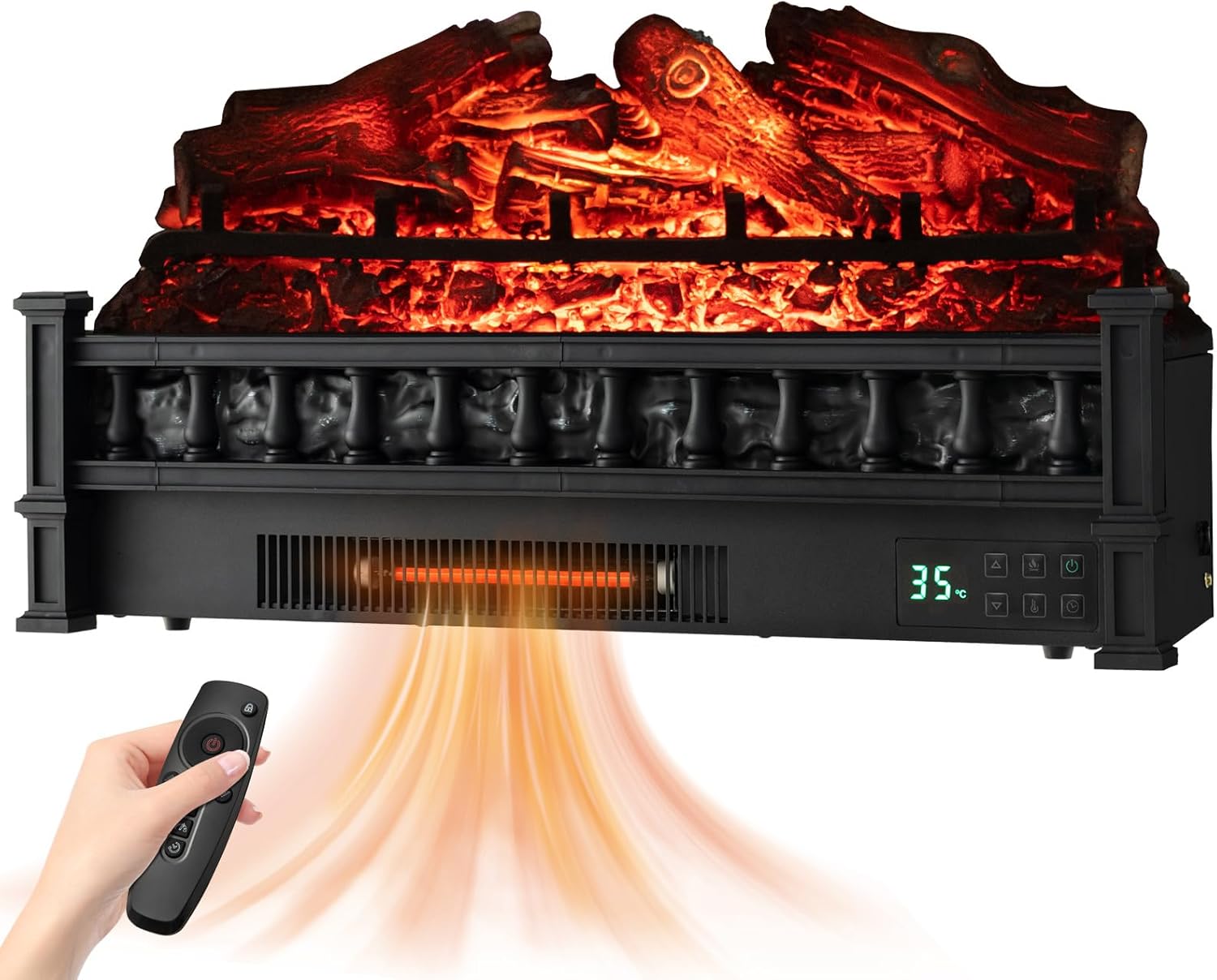 Amazon.com: ORALNER 26" Electric Fireplace Insert Log Heater w/Remote ...