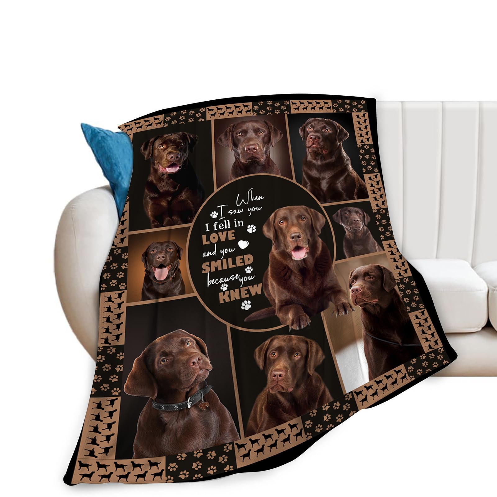 Amazon.com: Labrador Blanket Chocolate Lab Dog Lovers Throw Blankets ...