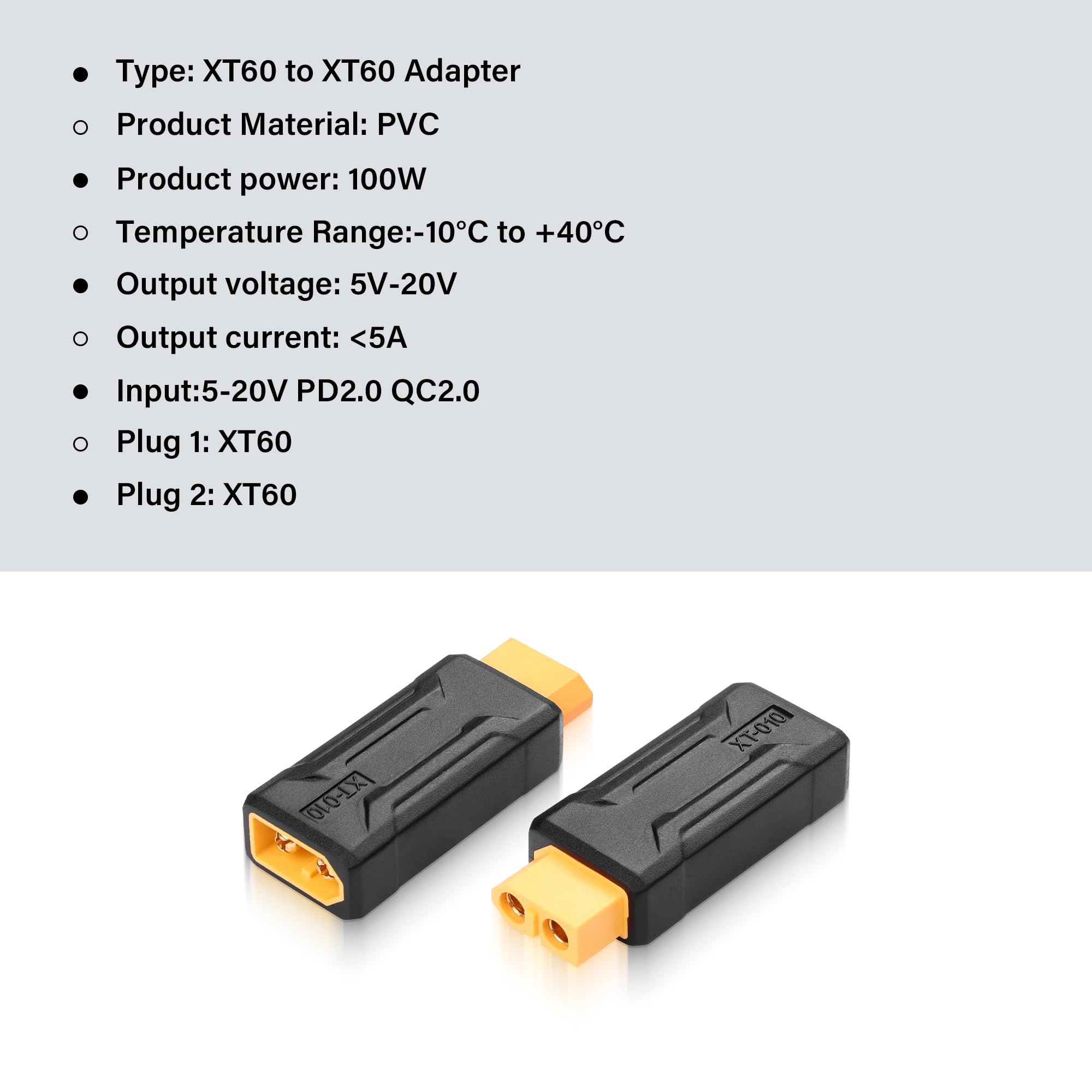 Boladge 2 Pairs XT60 To 2 Pin JST Connector RC Male Female Adapter Cable For RC Aeroplane Car