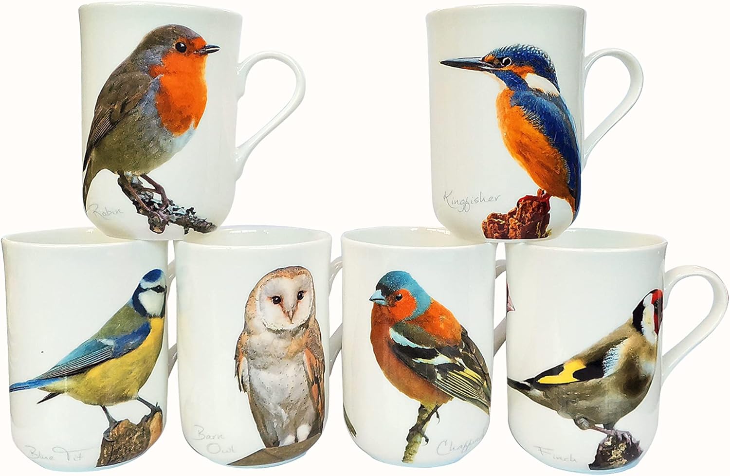 heritage Set of 6 British Birds Mugs, 6 Different Designs with Free UK ...