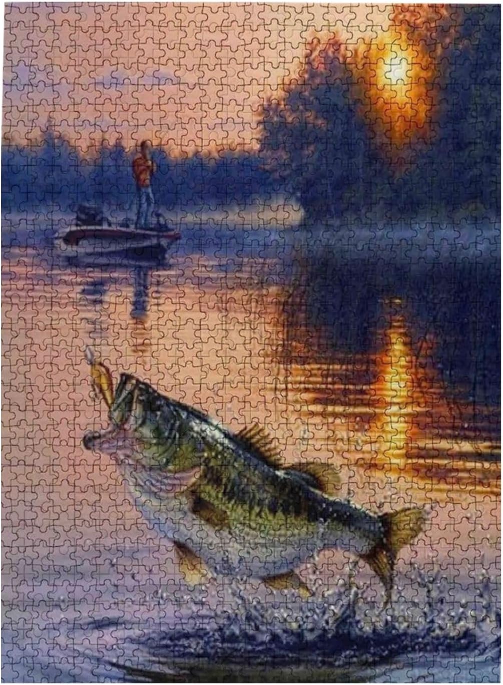 Amazon.com: Jigsaw American Bass Fishing Adults Teens Picture Puzzle ...