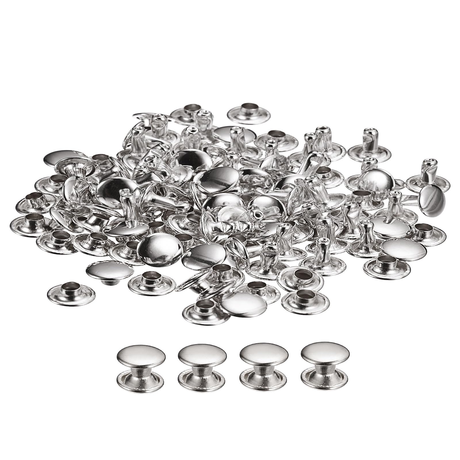 Amazon.com: uxcell 100 Sets Leather Rivets, 8x6mm Double Cap Rivets ...