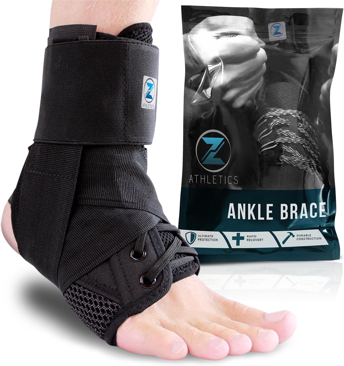 Amazon.com: Mueller Adjustable Ankle Support, Black, One Size : Health ...