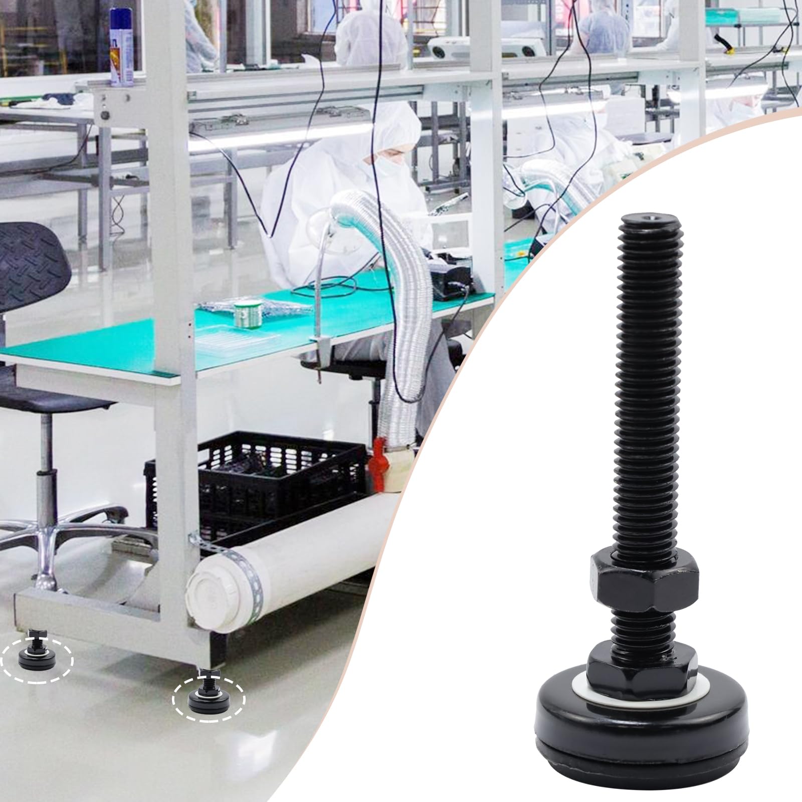 Snapklik.com : Antrader M12x80mm Adjustable Threaded Pole Leveling Foot ...