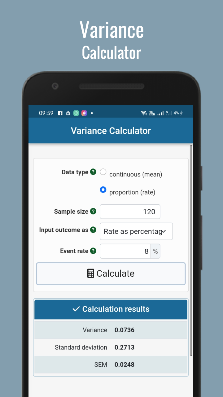 Variance Calculator:Amazon.com:Appstore for Android