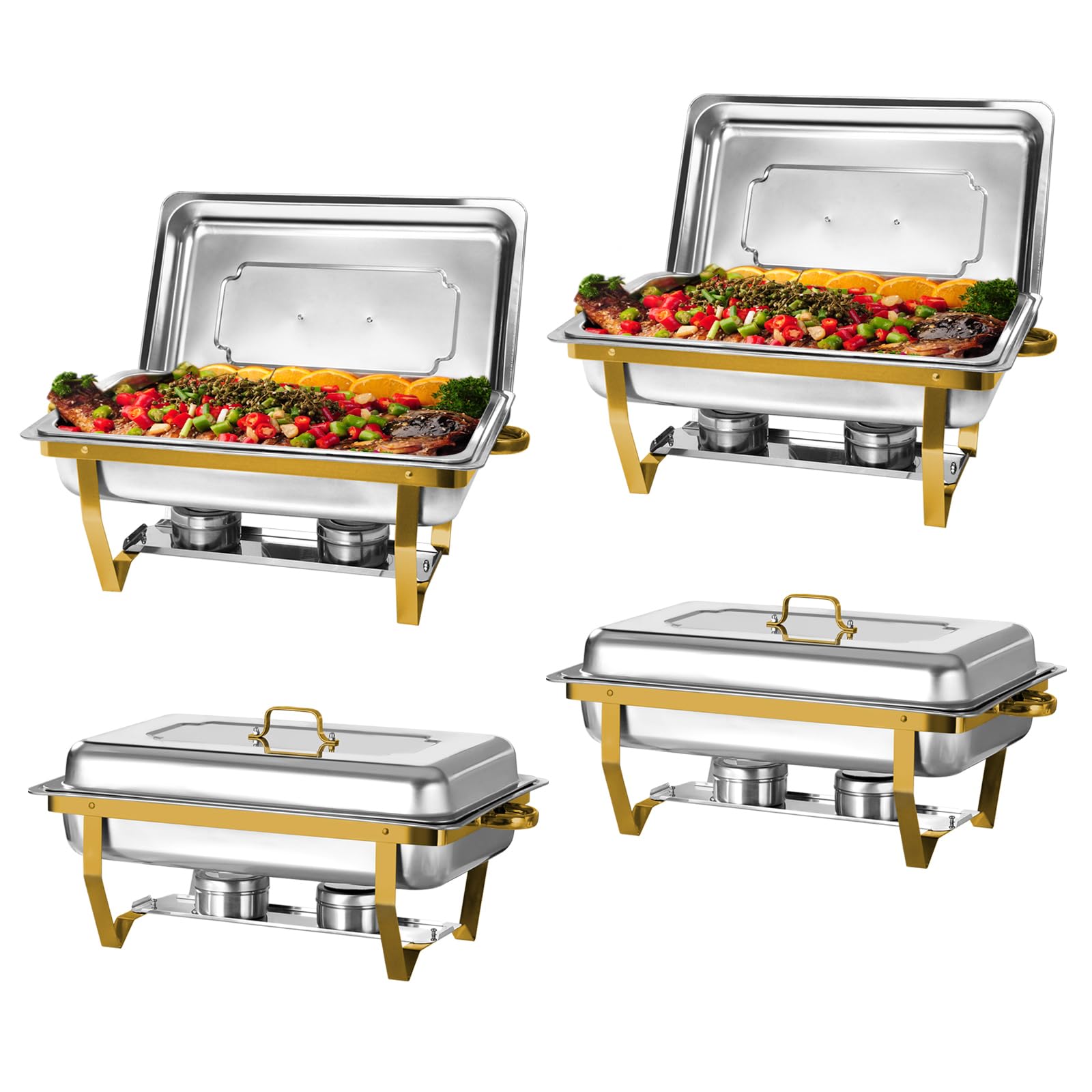 Amazon.com: Gold Chafing Dish Buffet Set, Stainless Steel Rectangular ...