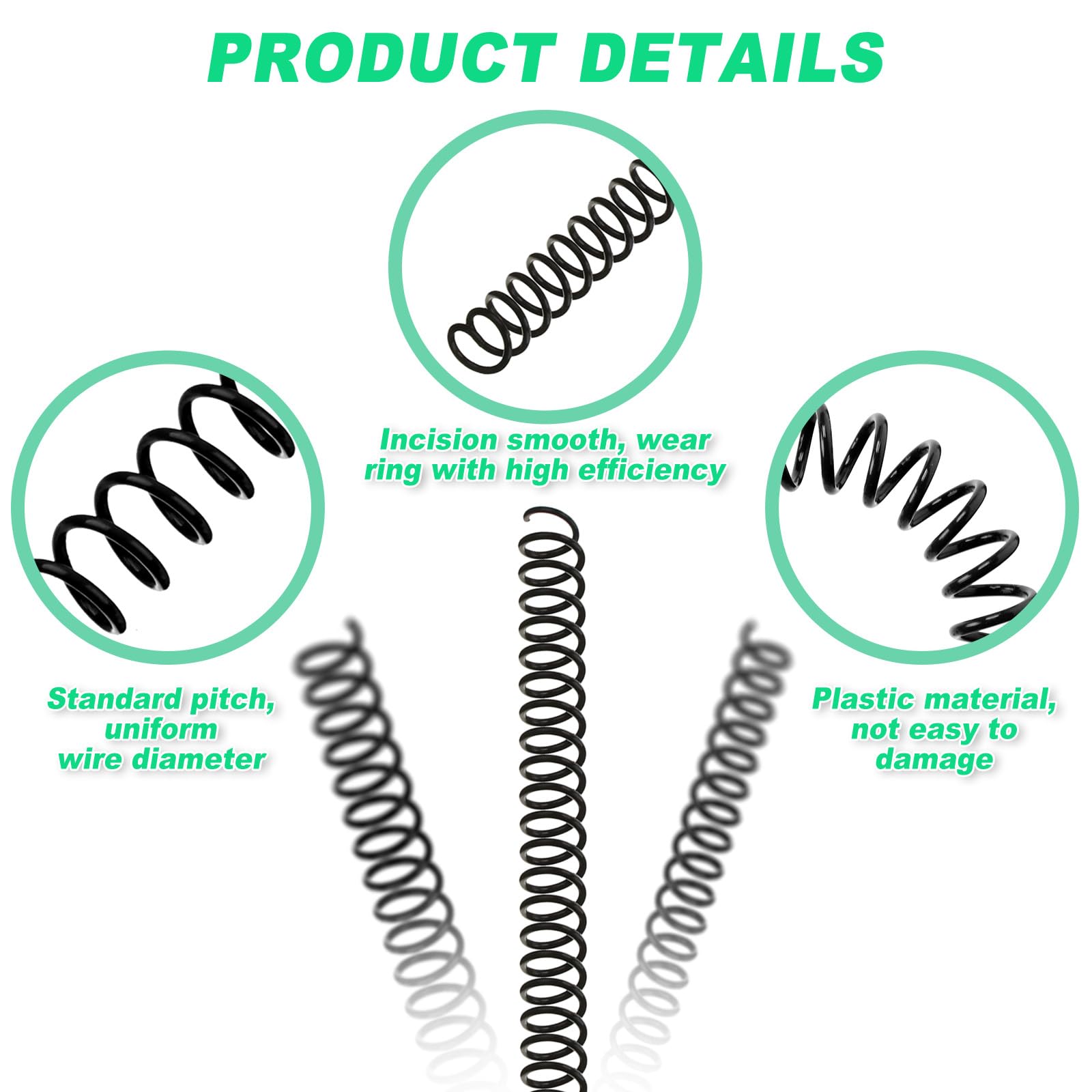 Snapklik.com : Leinuosen 120 Pack Plastic Spiral Binding Coils Kit ...