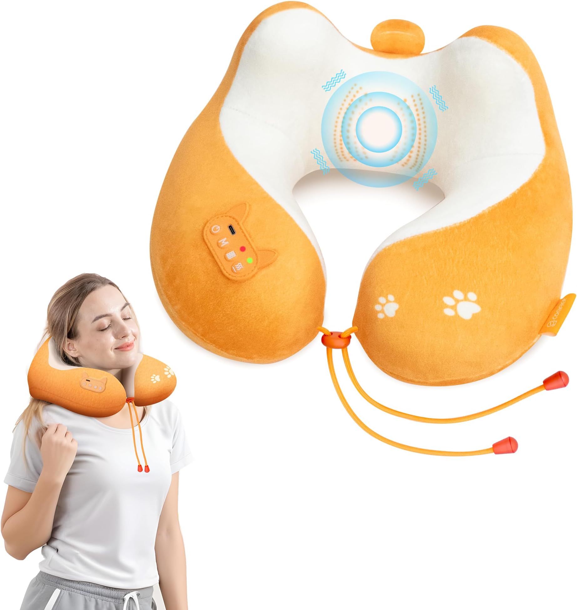 Amazon.com: Real Relax 2024 Travel Neck Pillow with Massage, Travel ...
