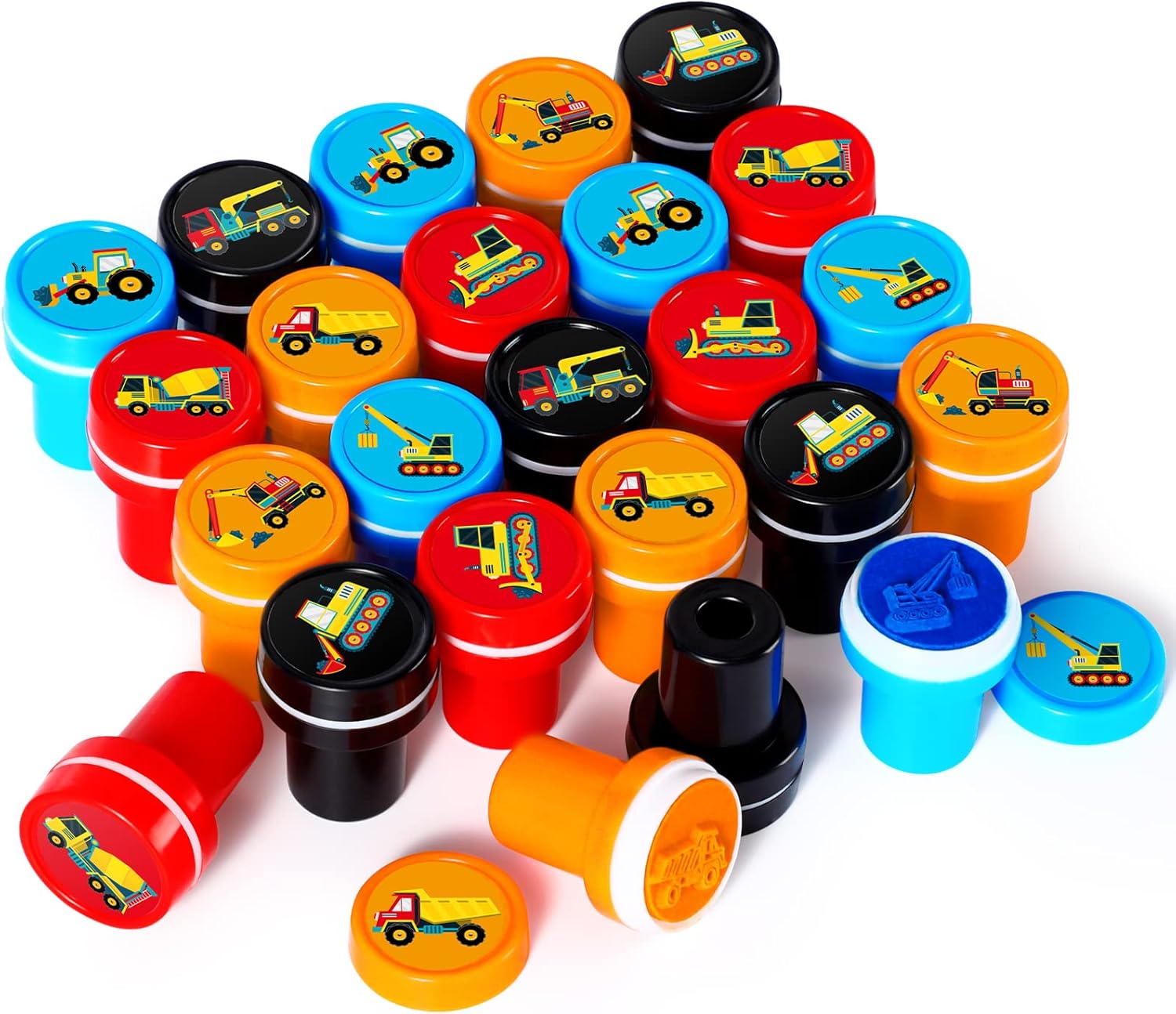 24 Pièces Tampons de Camions de Construction Faveurs de Fête de ...