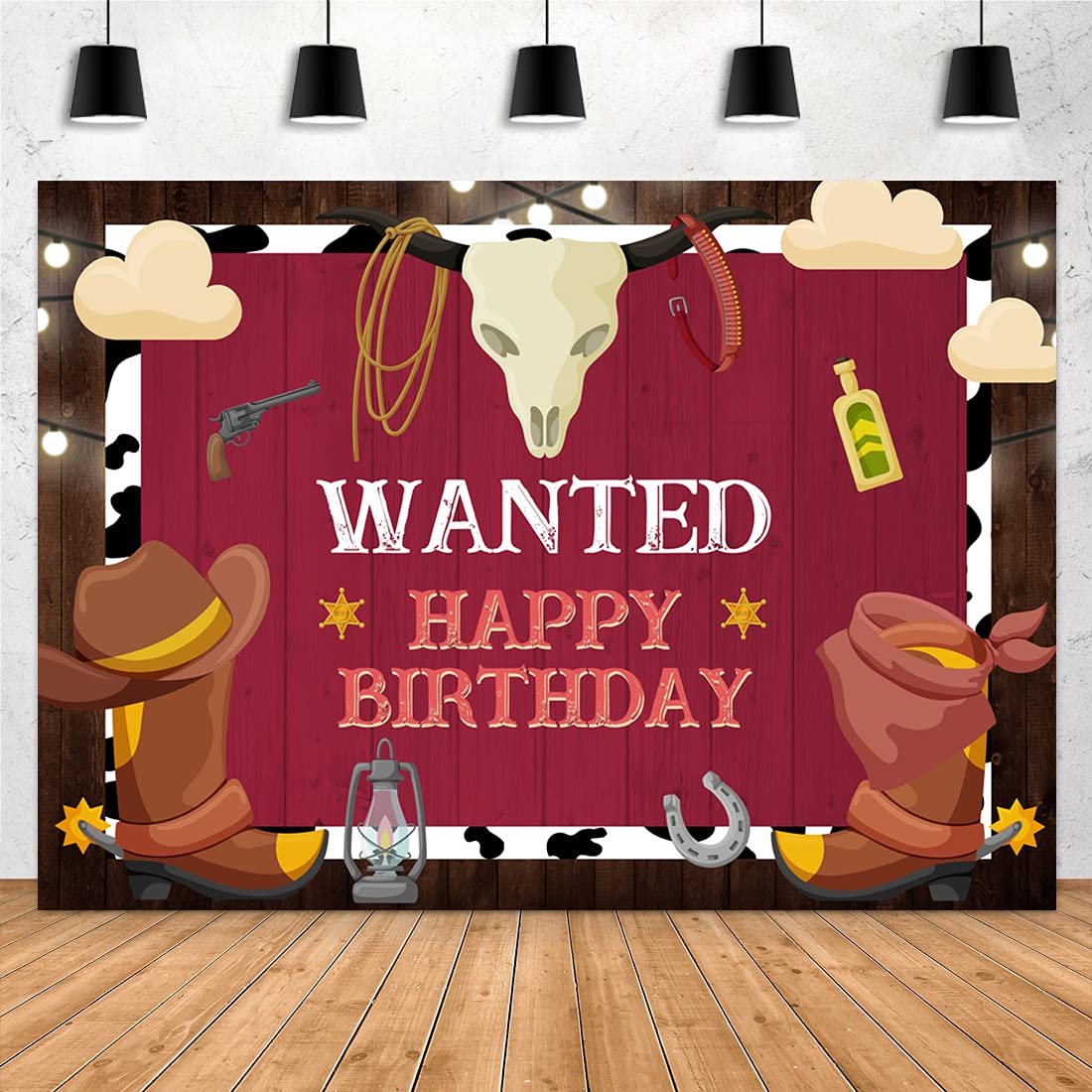 Buy Aperturee Western Cowboy Happy Birthday Backdrop 7x5ft Rustic Old ...