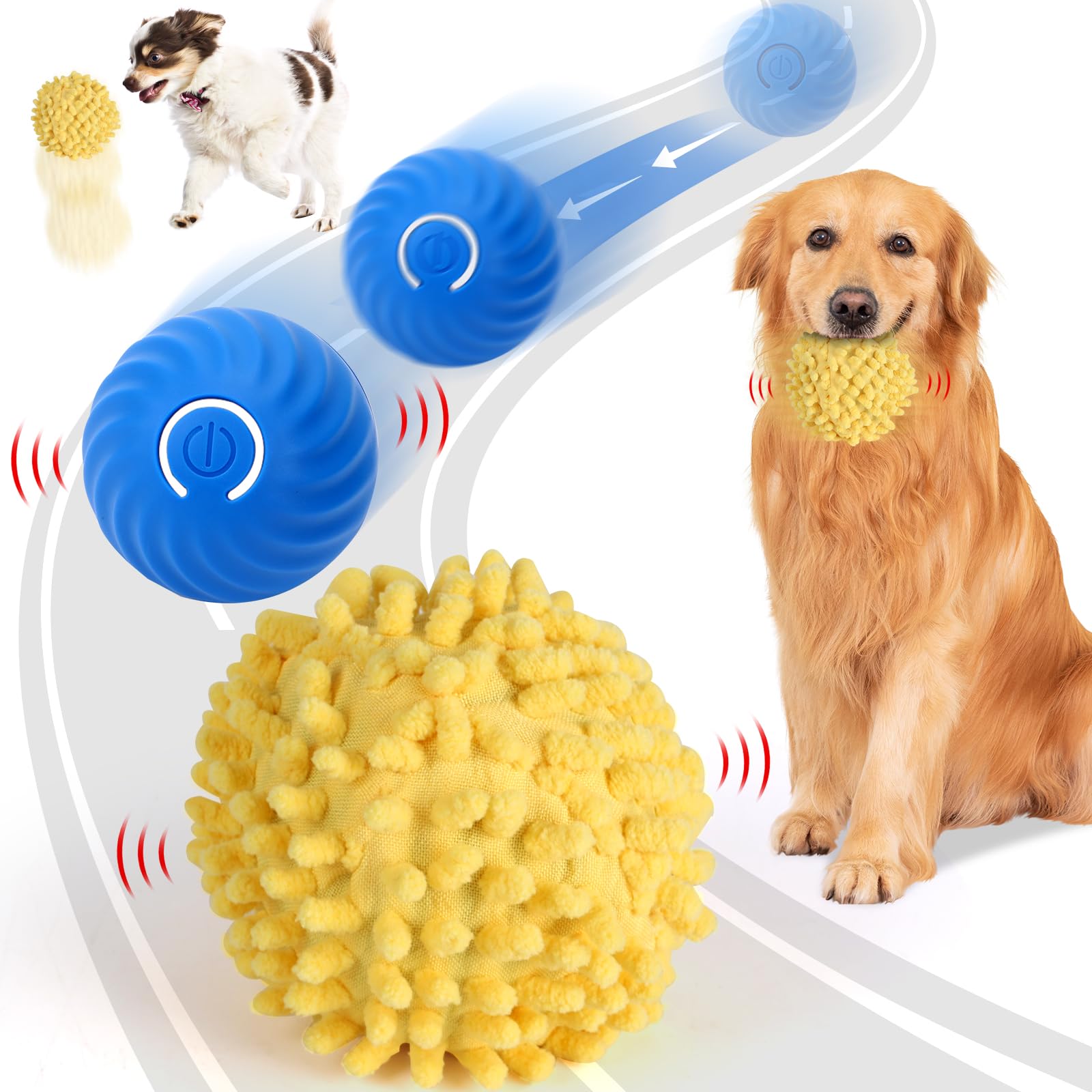 Pet Supplies : Interactive Ball for Dogs, Automatic Moving Dog Toy Ball ...