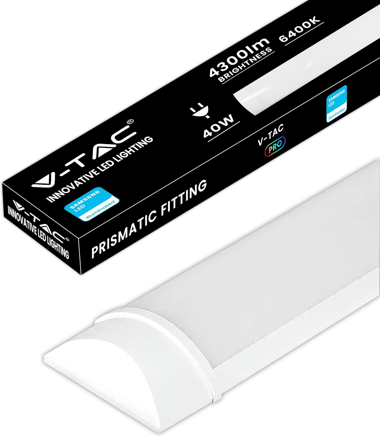 V-TAC Plafoniera LED Lineare da Soffitto 120 CM - 40W - Chip Samsung ...