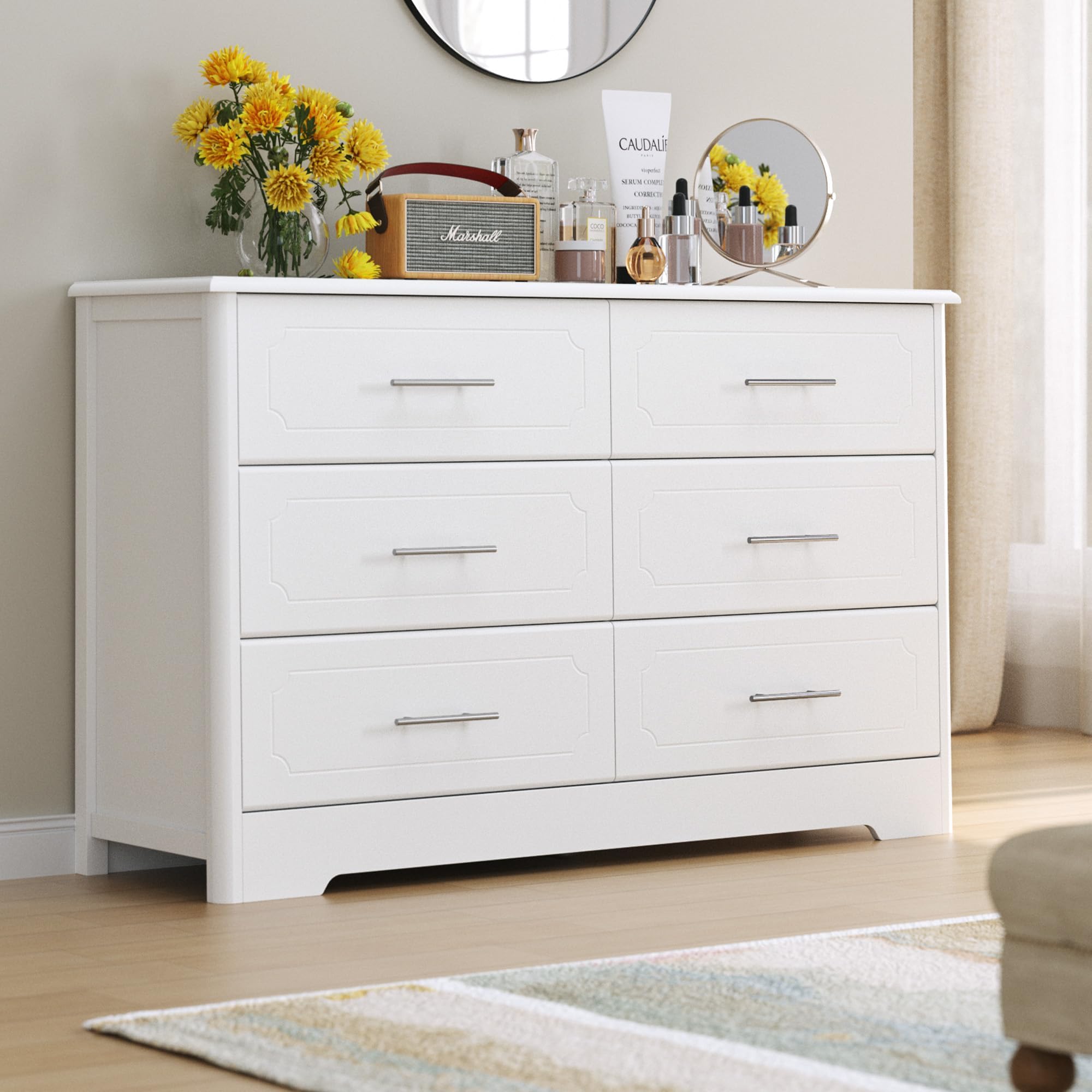 Amazon.com: HOSTACK 7 Drawer Dresser for Bedroom, White Chest of ...
